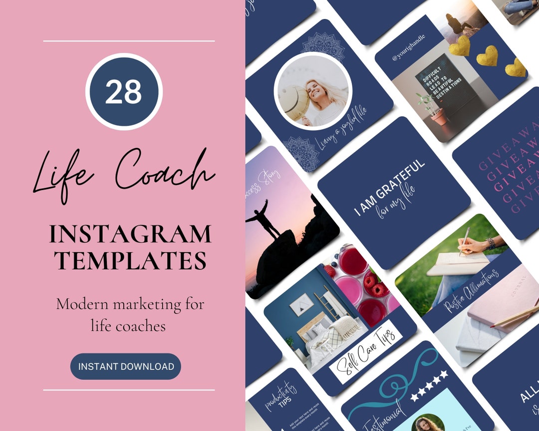 Life Coach Templates, Blue Mindset Coach Social Media Posts, Canva ...