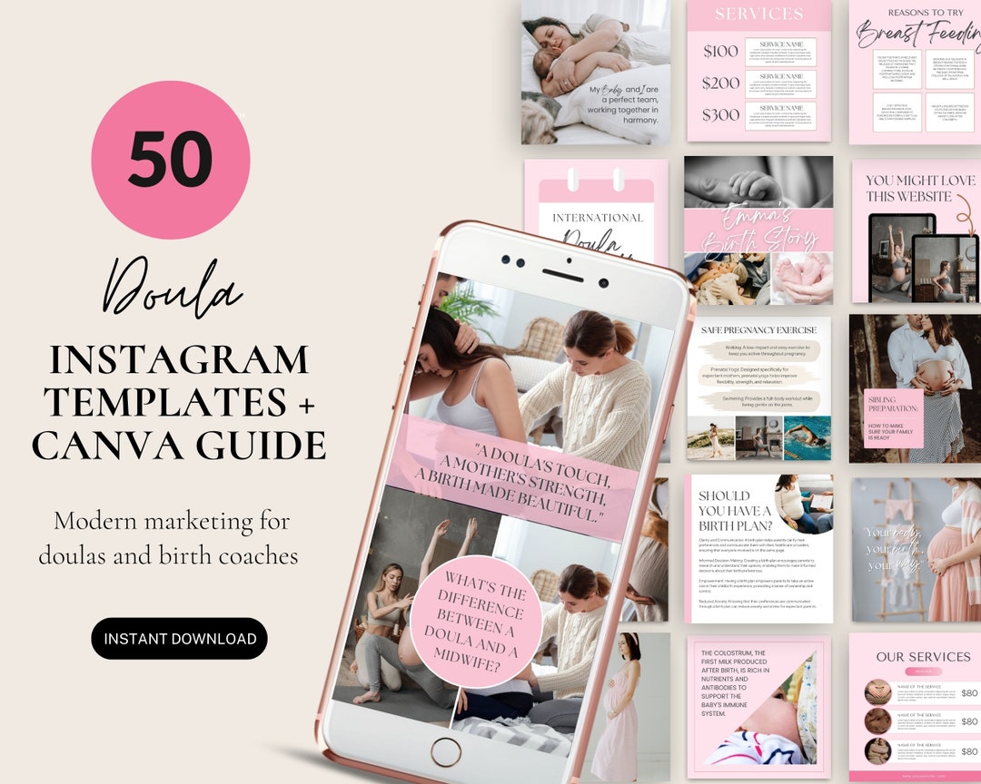Doulas Instagram Templates, Midwives Marketing, Birth Coach Social ...