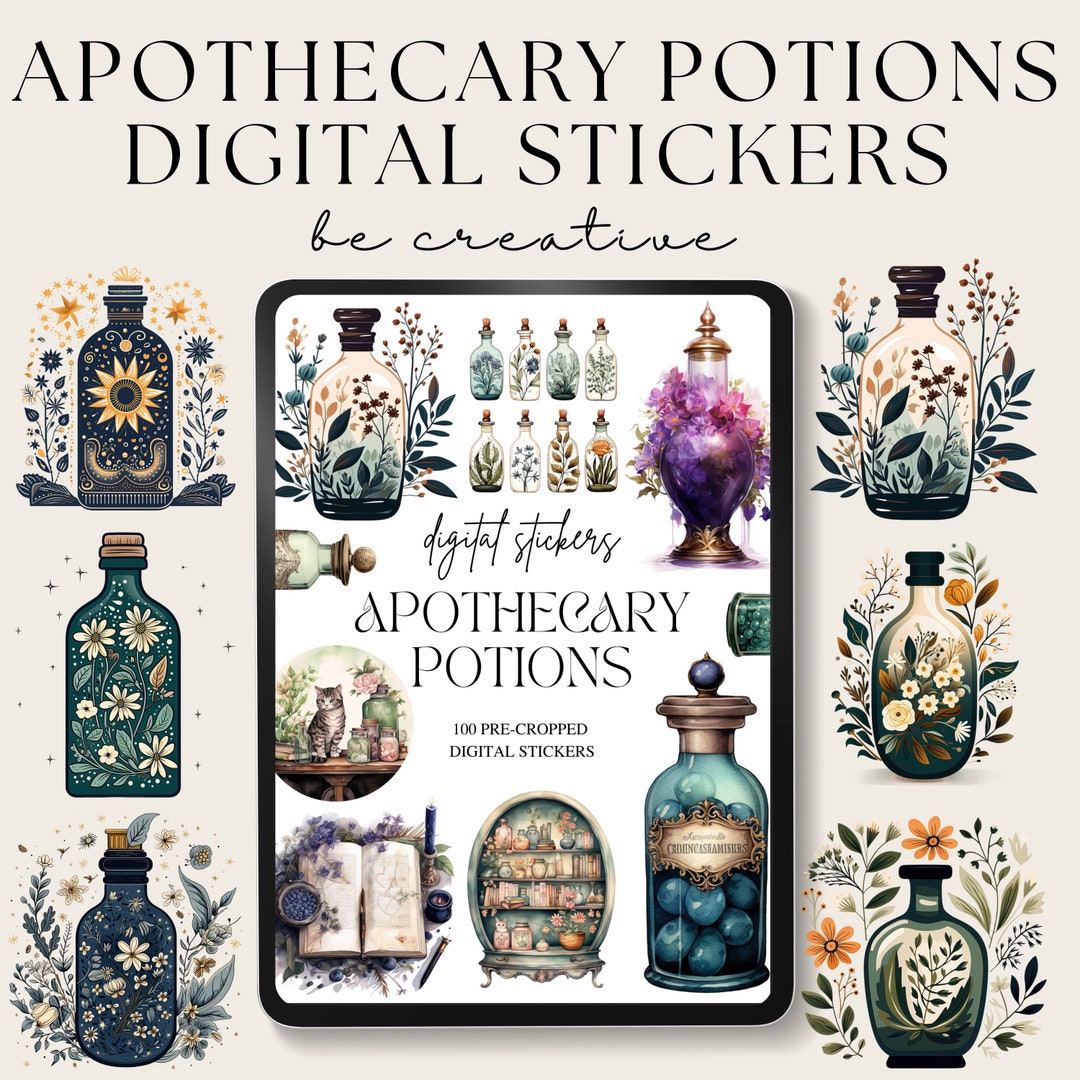 Apothecary Digital Planner Stickers, Potion Bottle Goodnotes Stickers ...