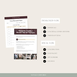 Teen Reward System Template, Printable Teenager Contract, Digital Canva ...