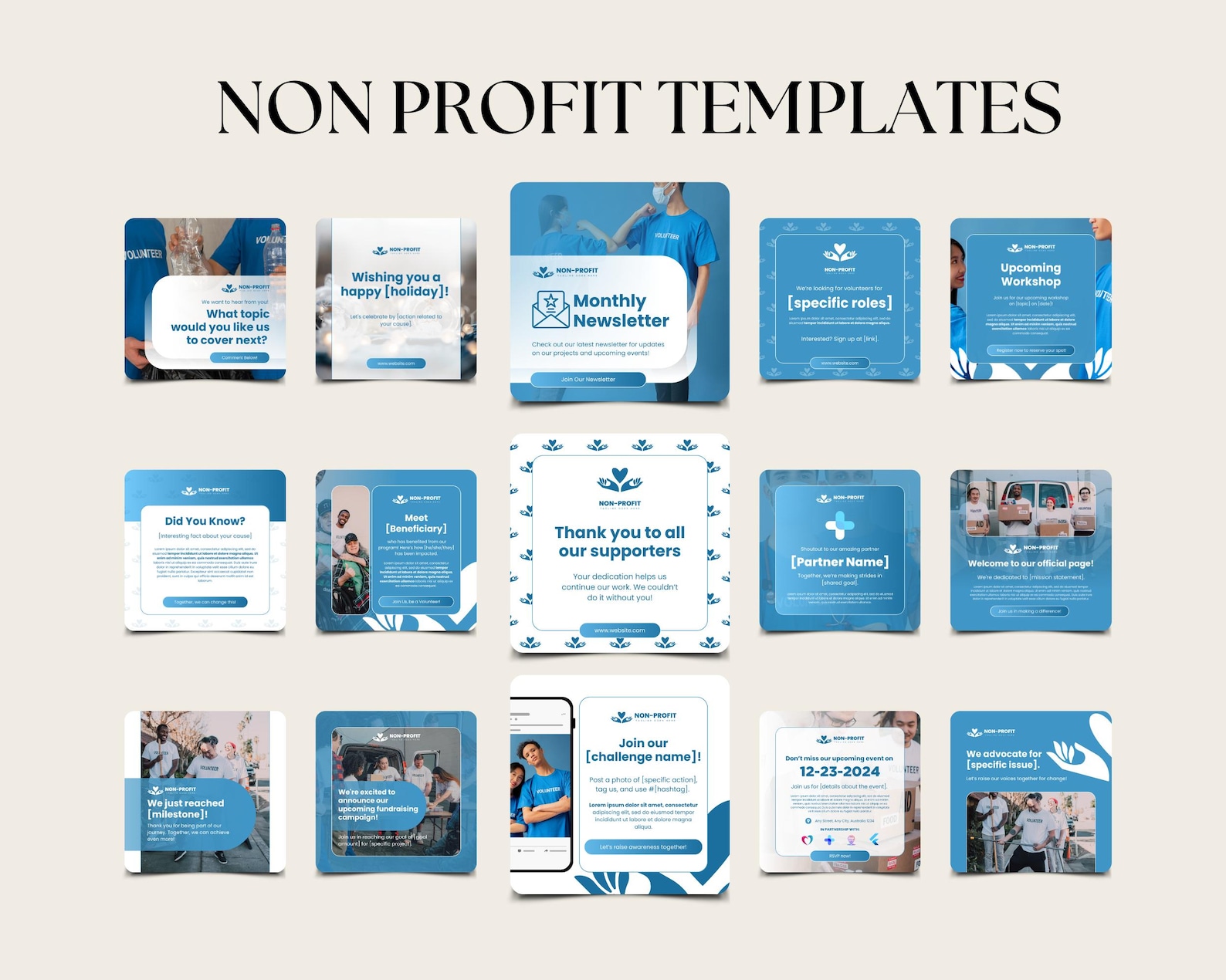 Non-profit Instagram Templates, Editable Charity Posts, Social Media ...