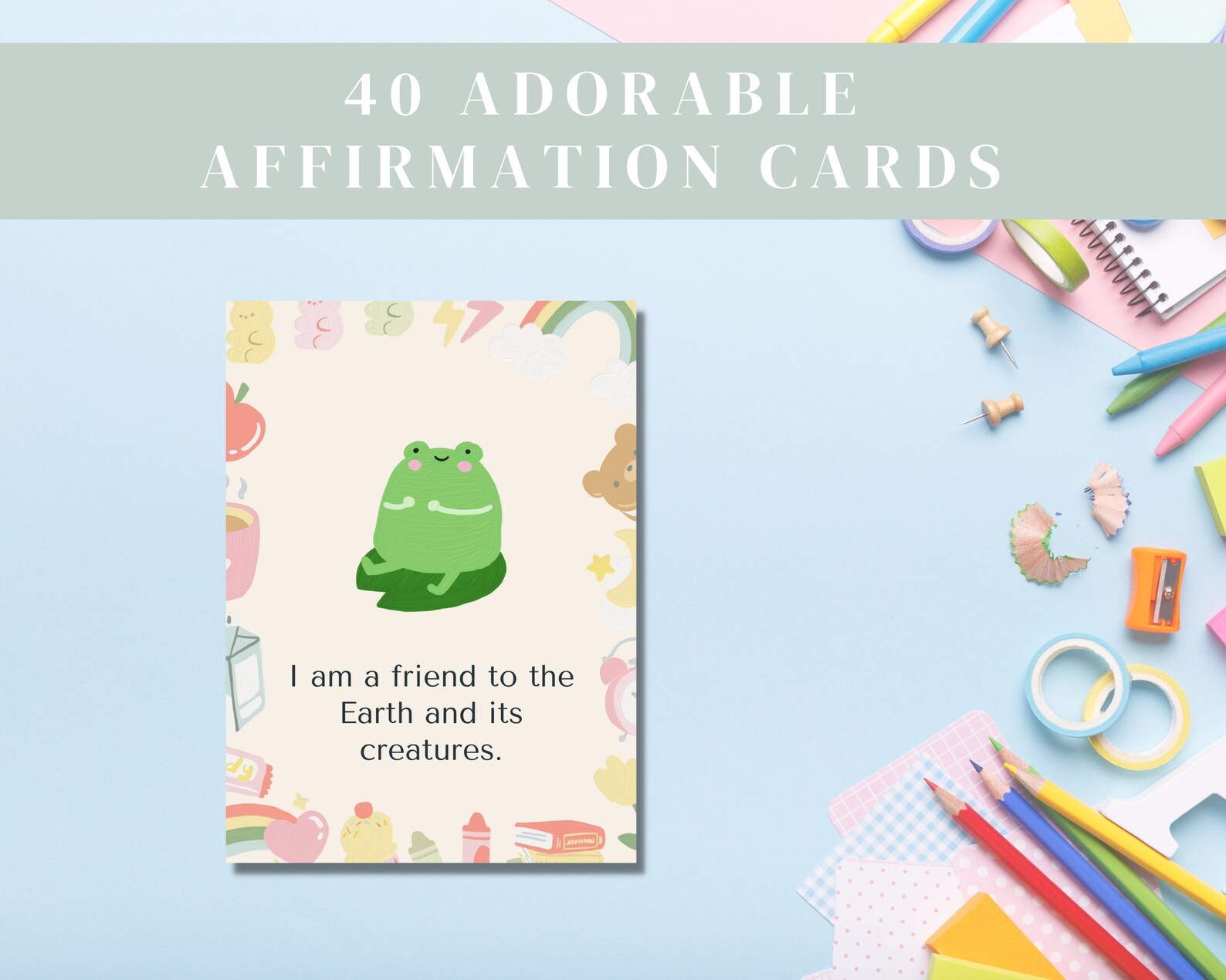 Kids Affirmation Cards Template Canva, Positive Phrases for Children ...
