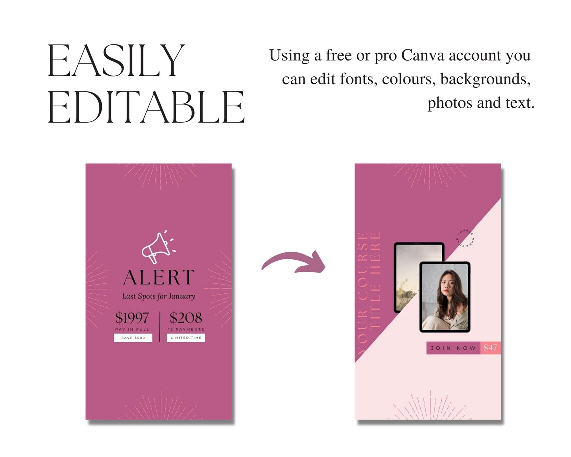 Presell Product Promo Templates Digital Product Canva Reels - Etsy