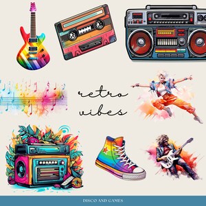 Retro 80's Digital Planner Stickers, Goodnotes Stickers, Disco Stickers ...