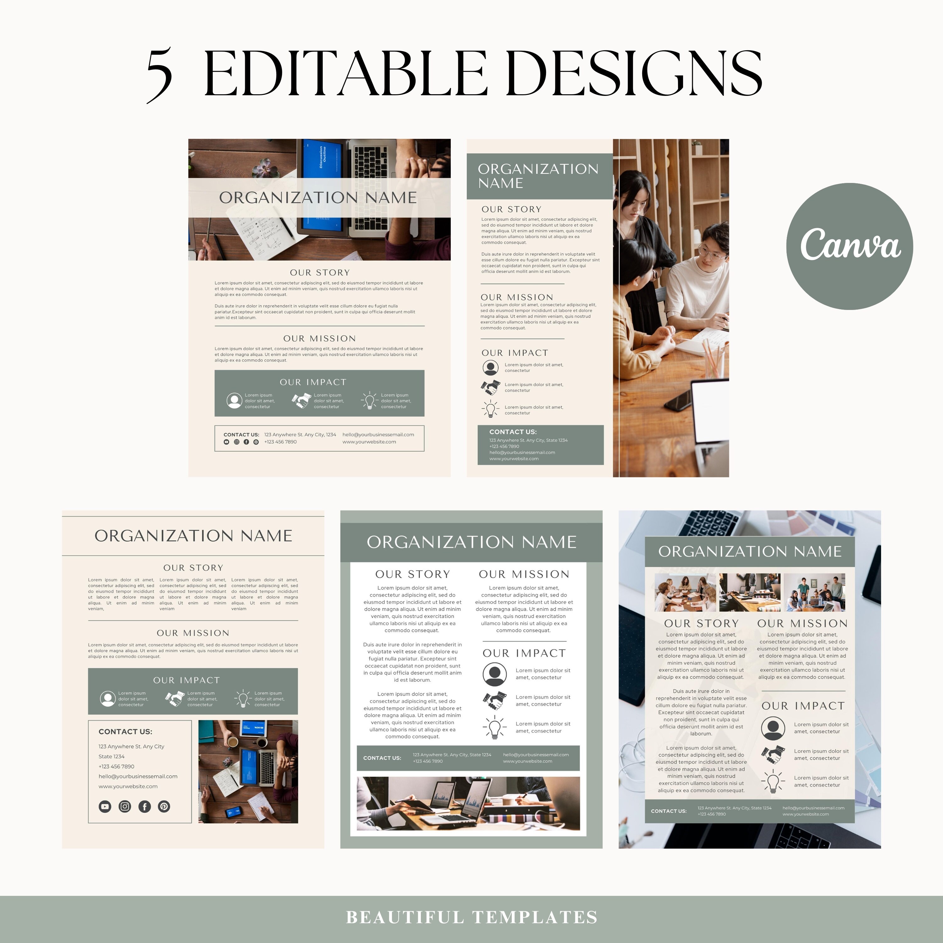 One Pager Nonprofit Canva Templates Editable Infographic - Etsy Australia