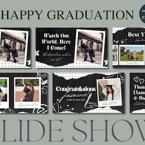 Editable Graduation Slide Show, Class of 2025 or 2026 Digital Photo ...