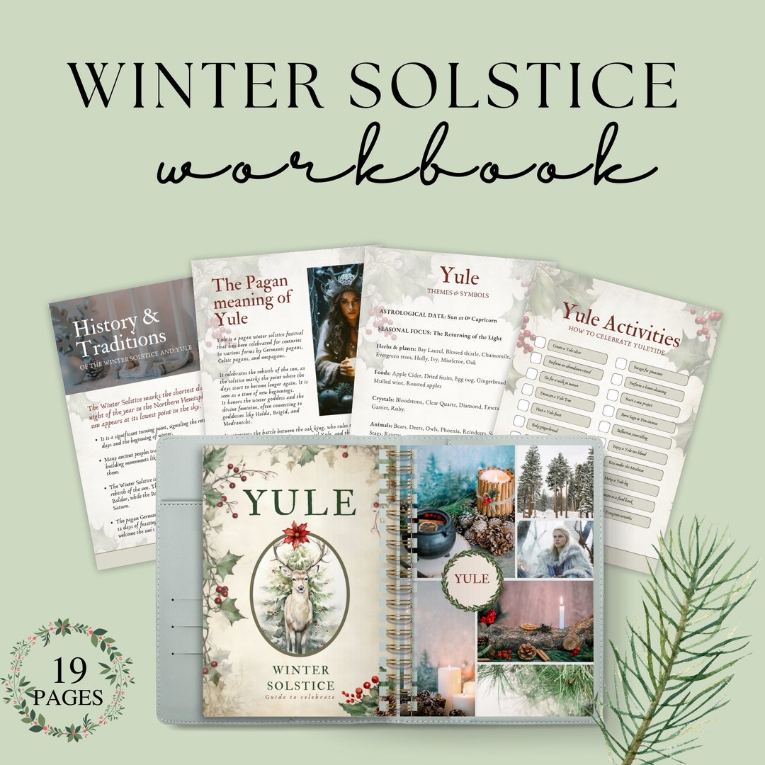 Yule Winter Solstice Workbook, Magical Seasonal Guide, Printable ...