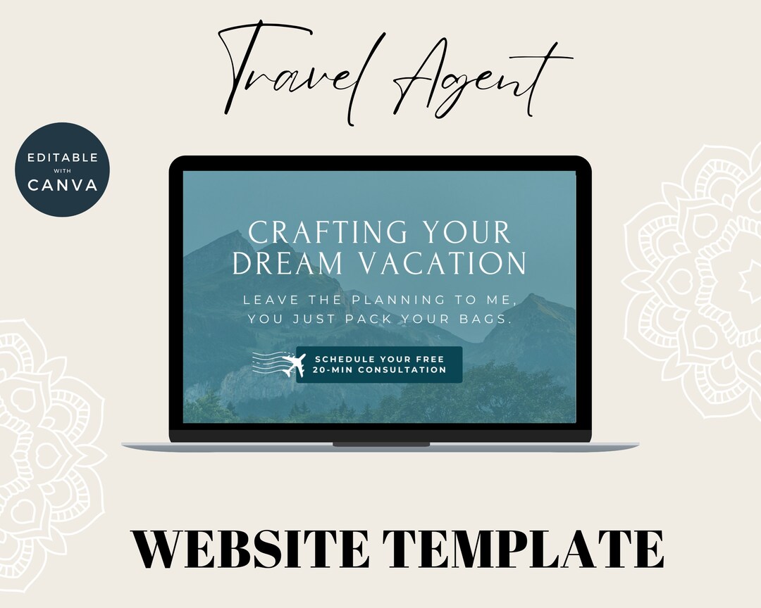 Travel Agent Canva Template, Canva Website Template, Canva Tourism Page ...