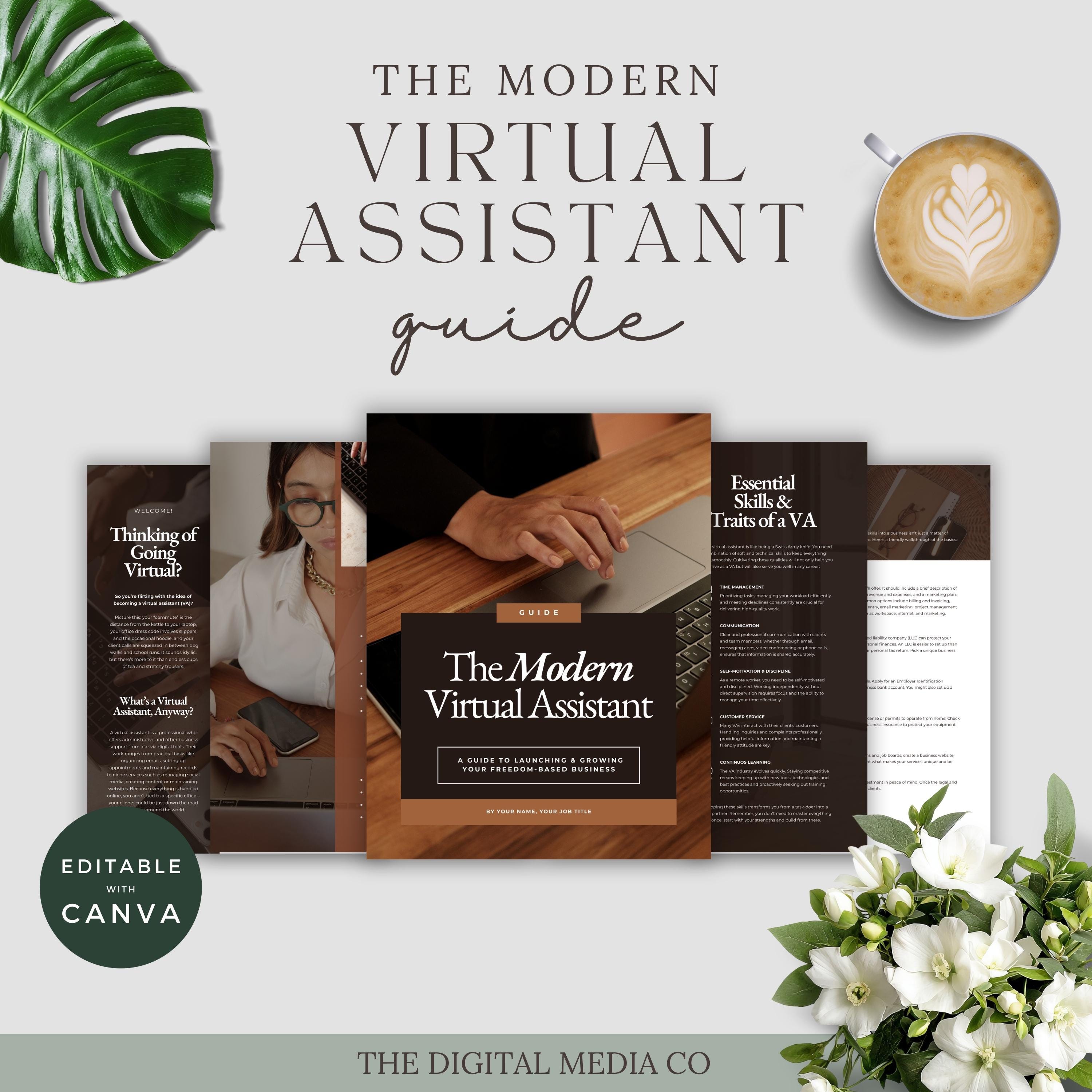 Virtual Assistant Guide Canva Template | Editable VA Business Starter ...