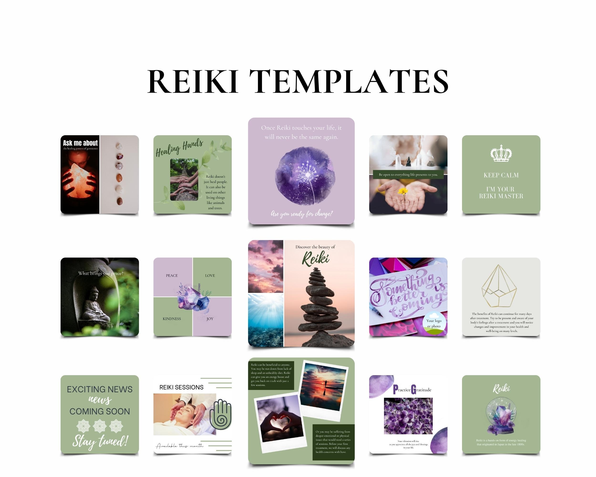 Reiki Instagram Templates Reiki Social Media Posts Canva - Etsy