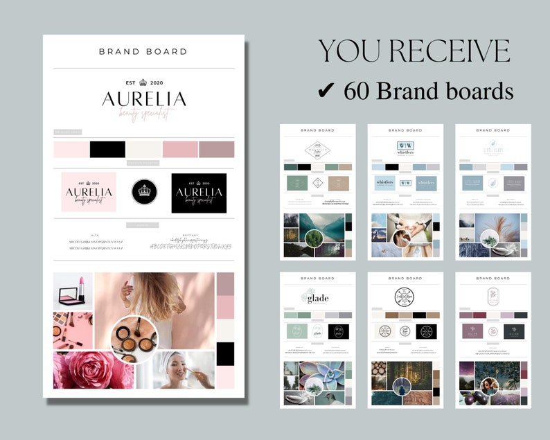 Logo Brand Bundle Canva Logo Pack Canva Brand Board for - Etsy