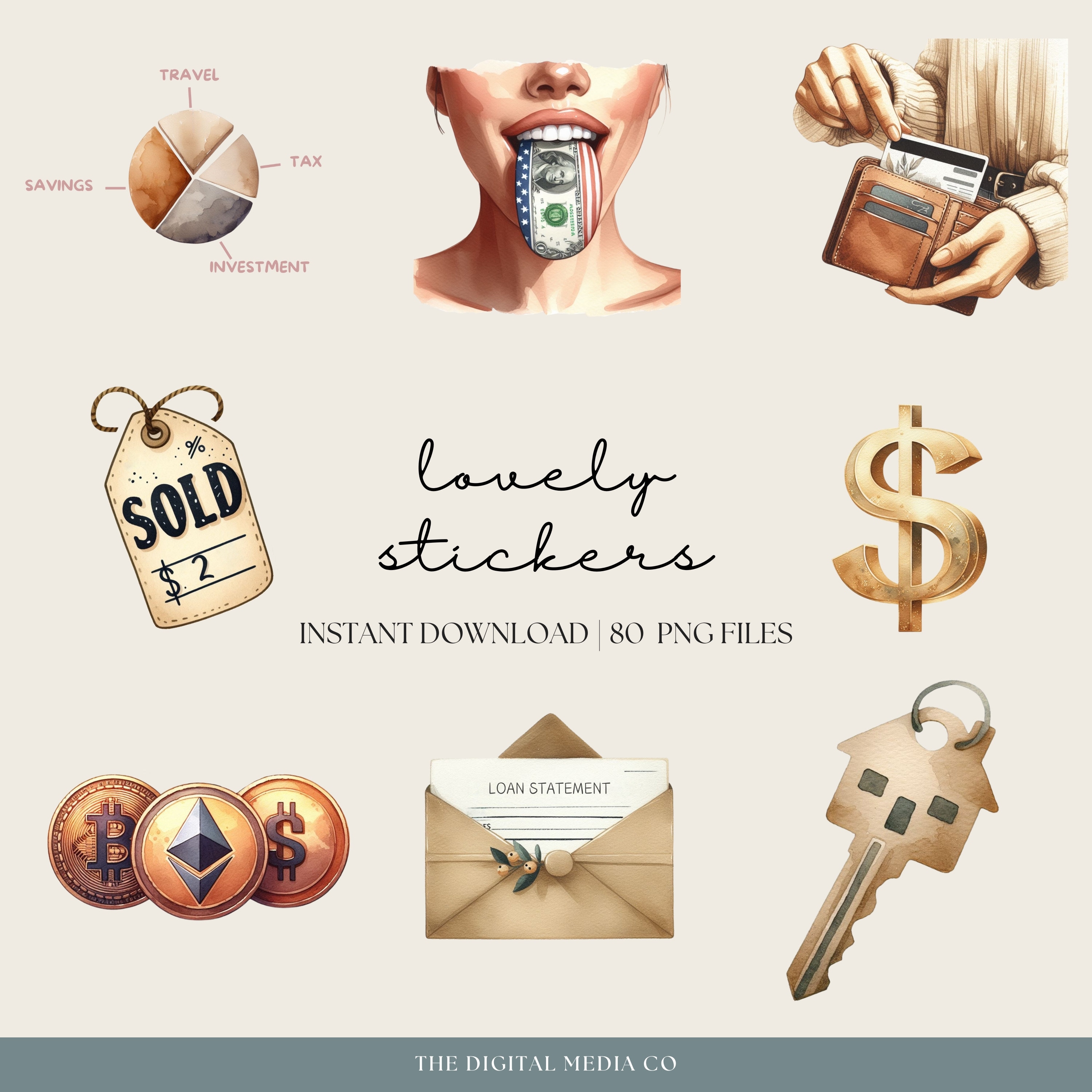 Money Digital Planner Stickers, Goodnotes Finance Stickers, Png Budget ...
