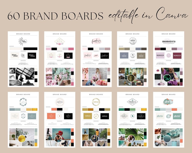 Editable Logo Brand Bundle Canva Logo Pack Canva Brand Board - Etsy
