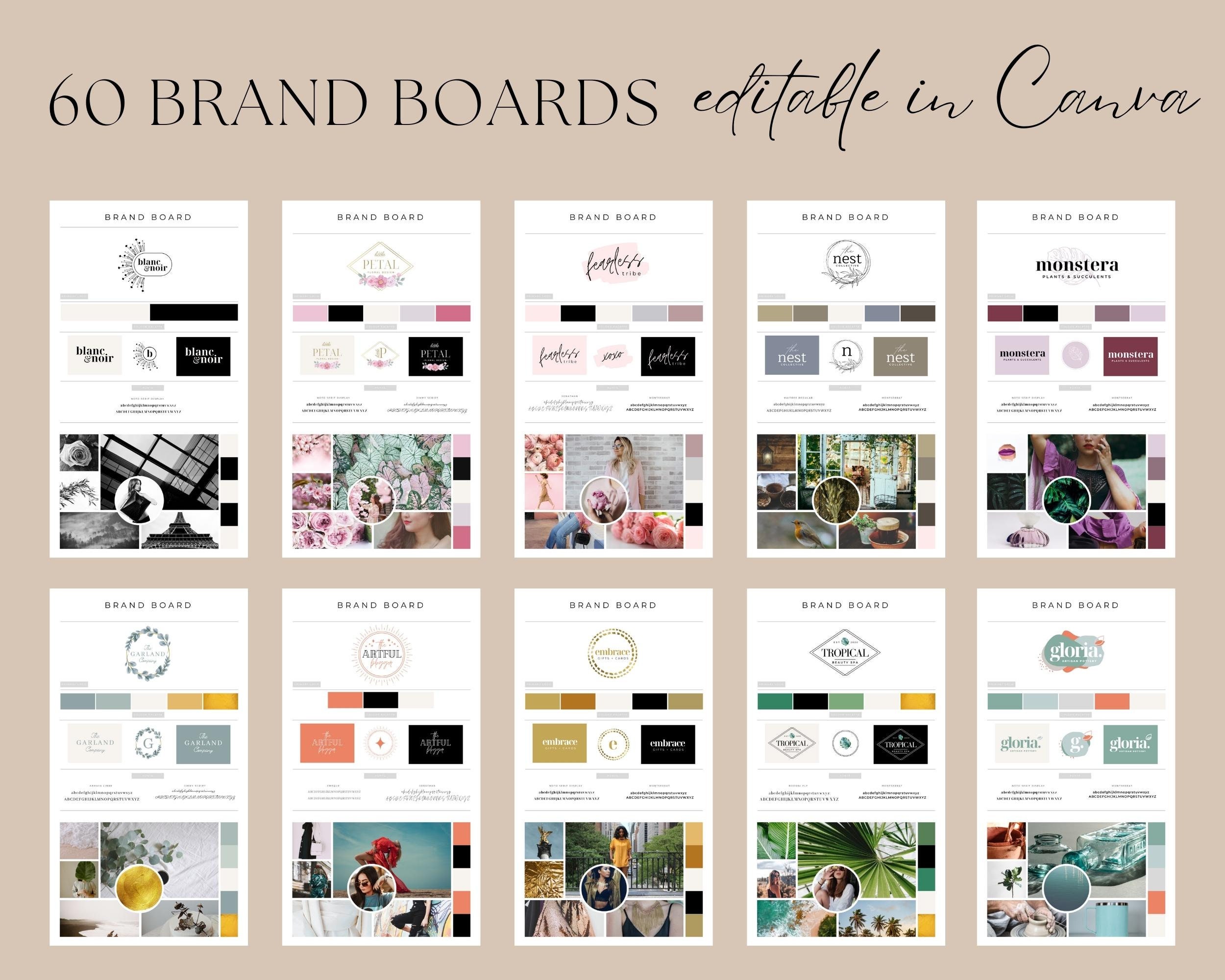 Editable Logo Brand Bundle, Canva Logo Pack, Canva Brand Board for ...