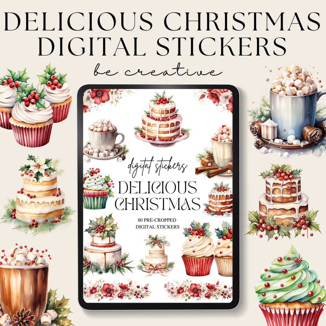 Delicious Christmas Digital Planner Stickers | Digital Sticker Book ...