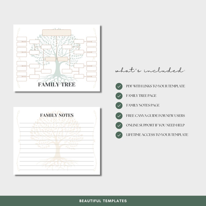 Ancestry Book Template Family Tree Family History and - Etsy