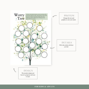 Worry Tree Sheet, Anxiety Printable, Canva Page for Children and ...