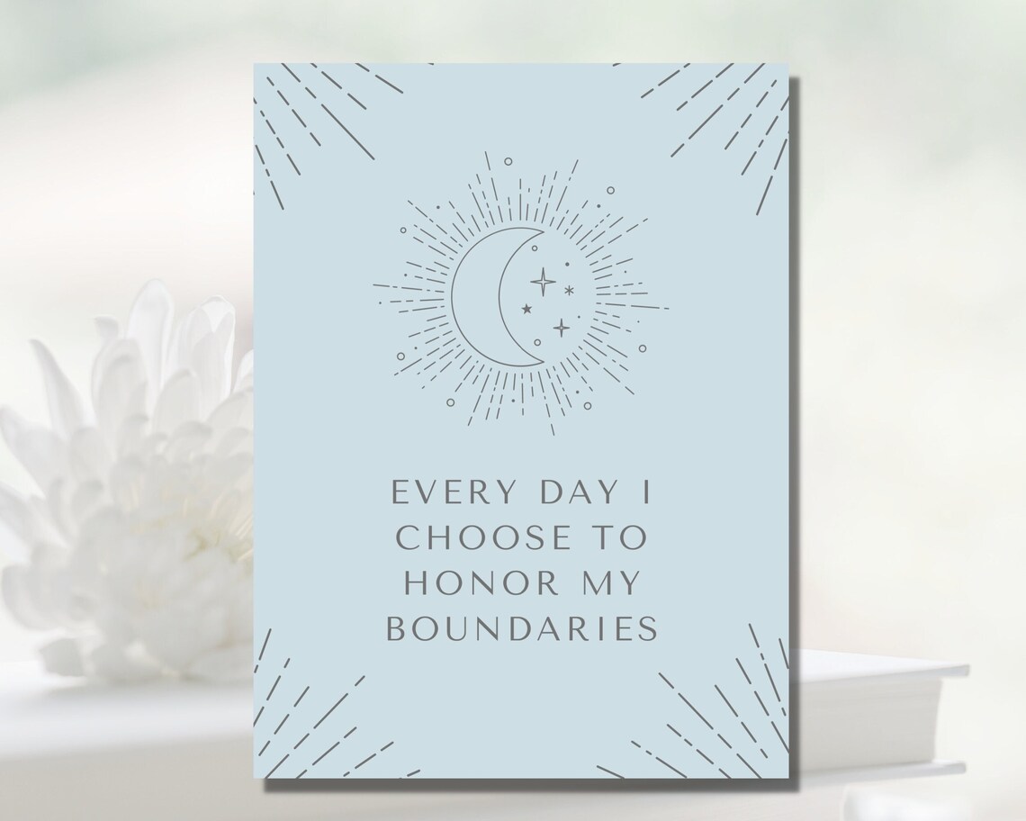 Affirmation Cards Template Canva Boundaries Affirmation - Etsy