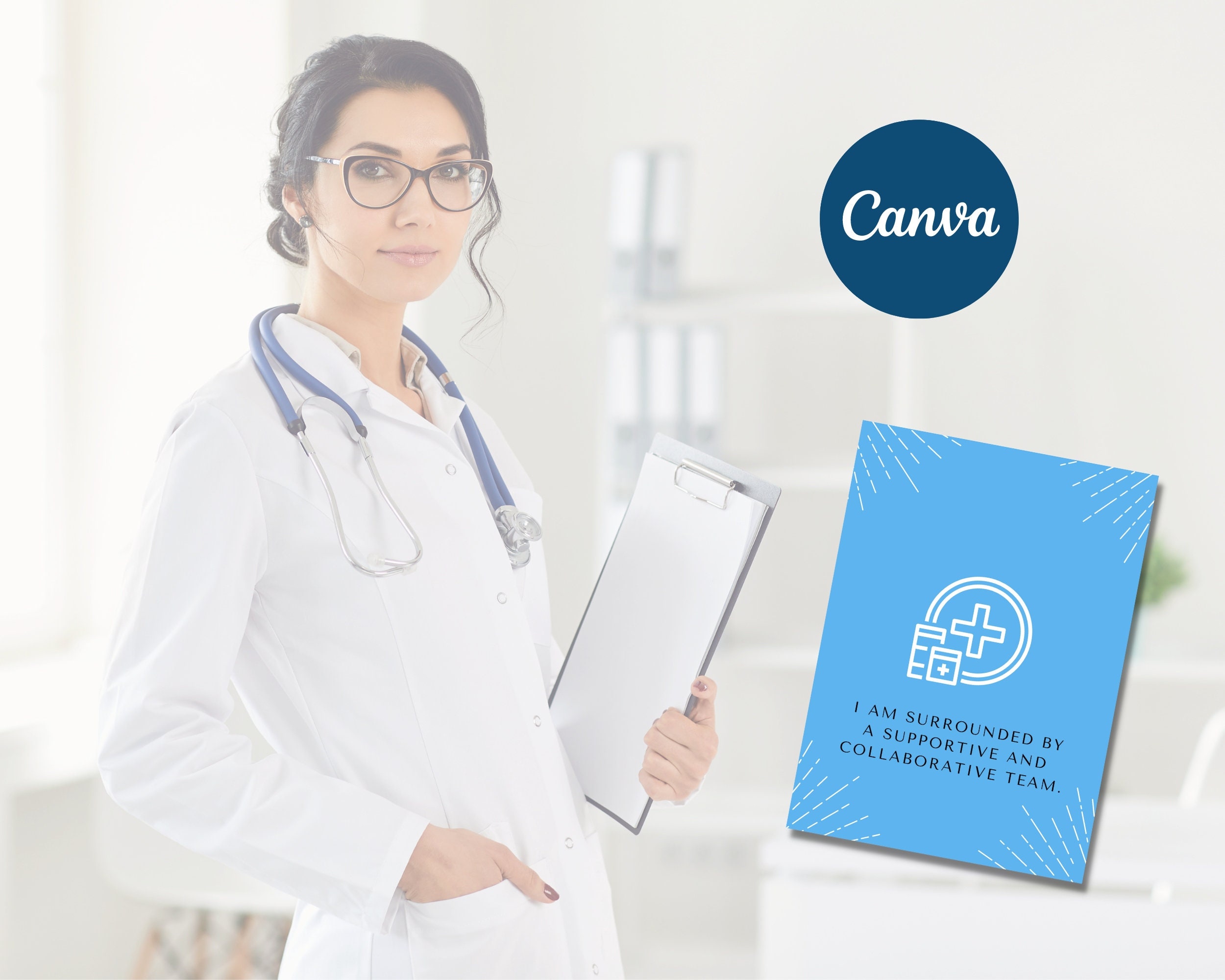 Doctor Affirmation Cards, Canva Medical Templates, Printable ...
