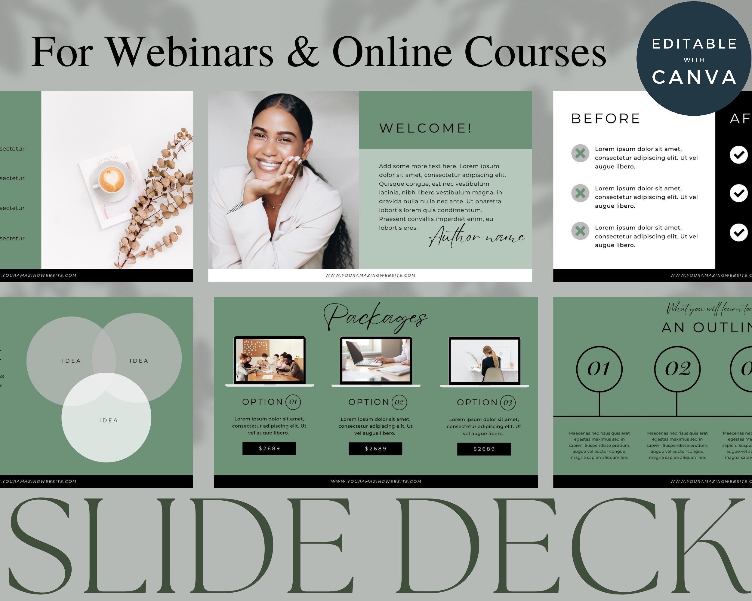 Webinar Slide Deck INSTANT DOWNLOAD Online Course Slide Deck - Etsy