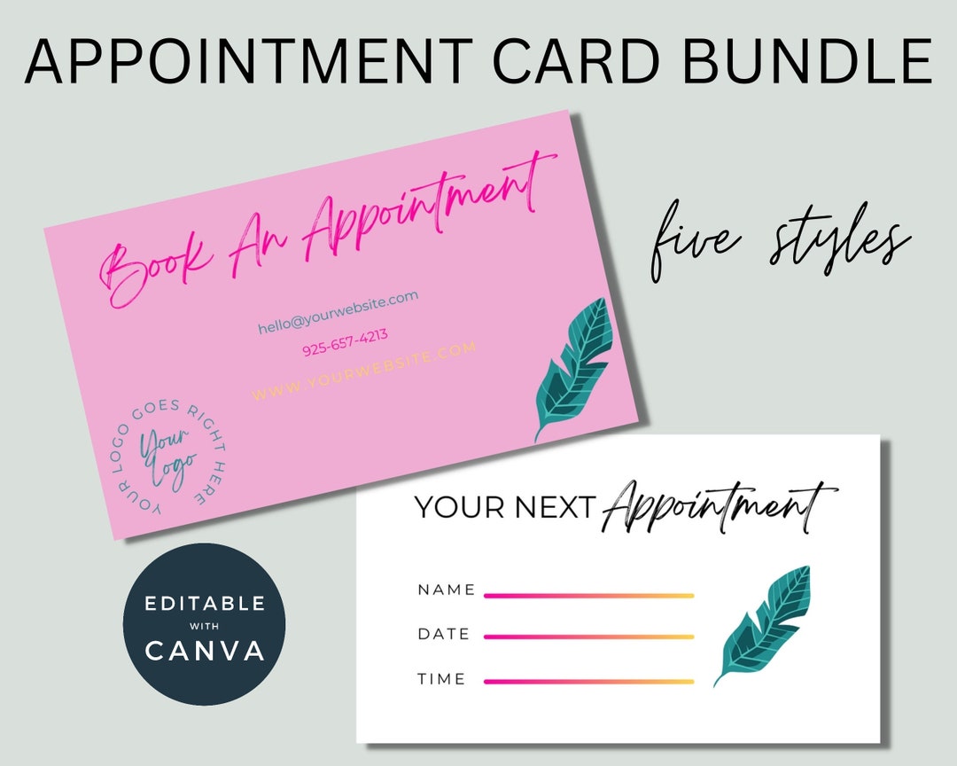 Appointment Card Template, Customer Appointment Card, Appointment Cards ...