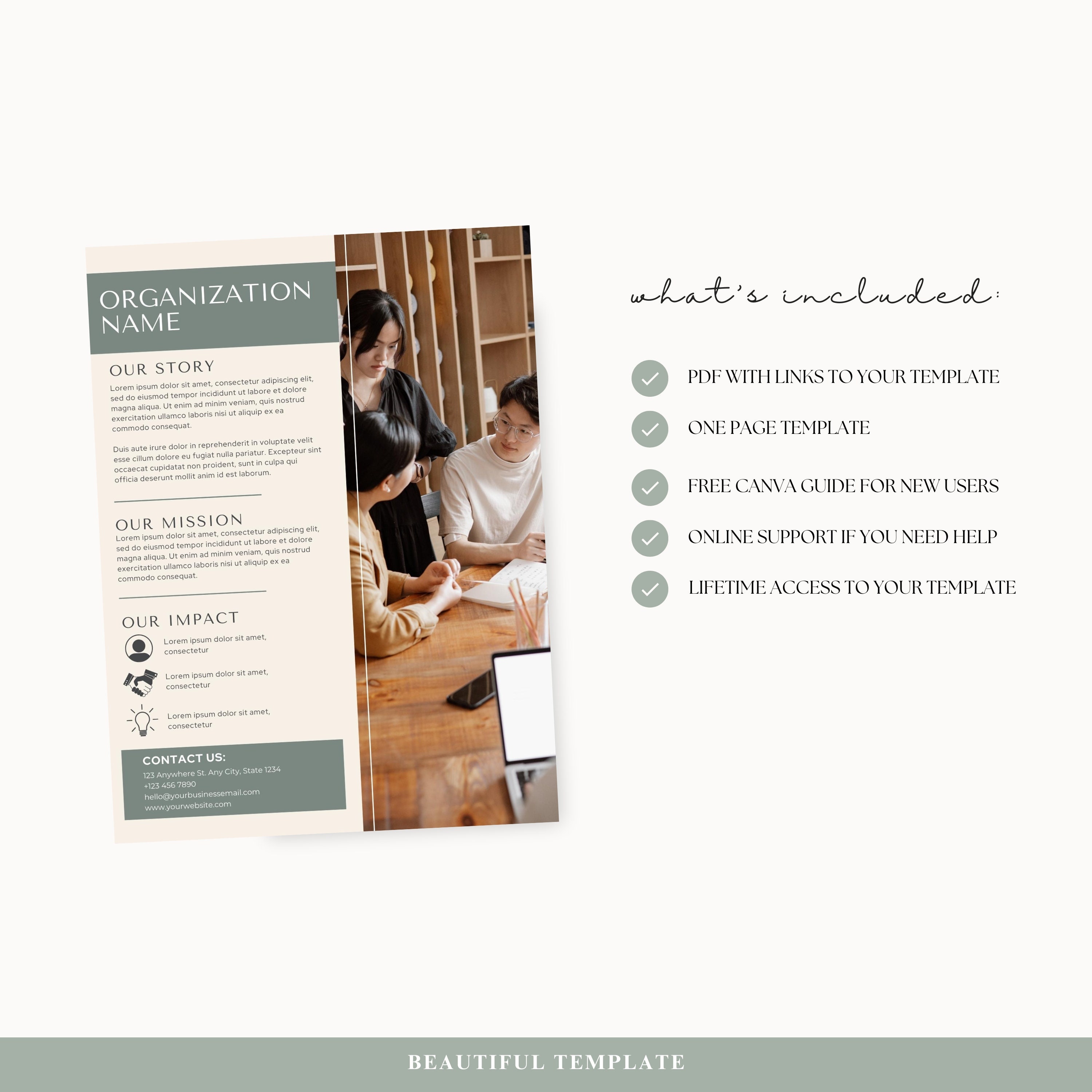 One Pager Nonprofit Canva Templates Editable Infographic - Etsy Australia