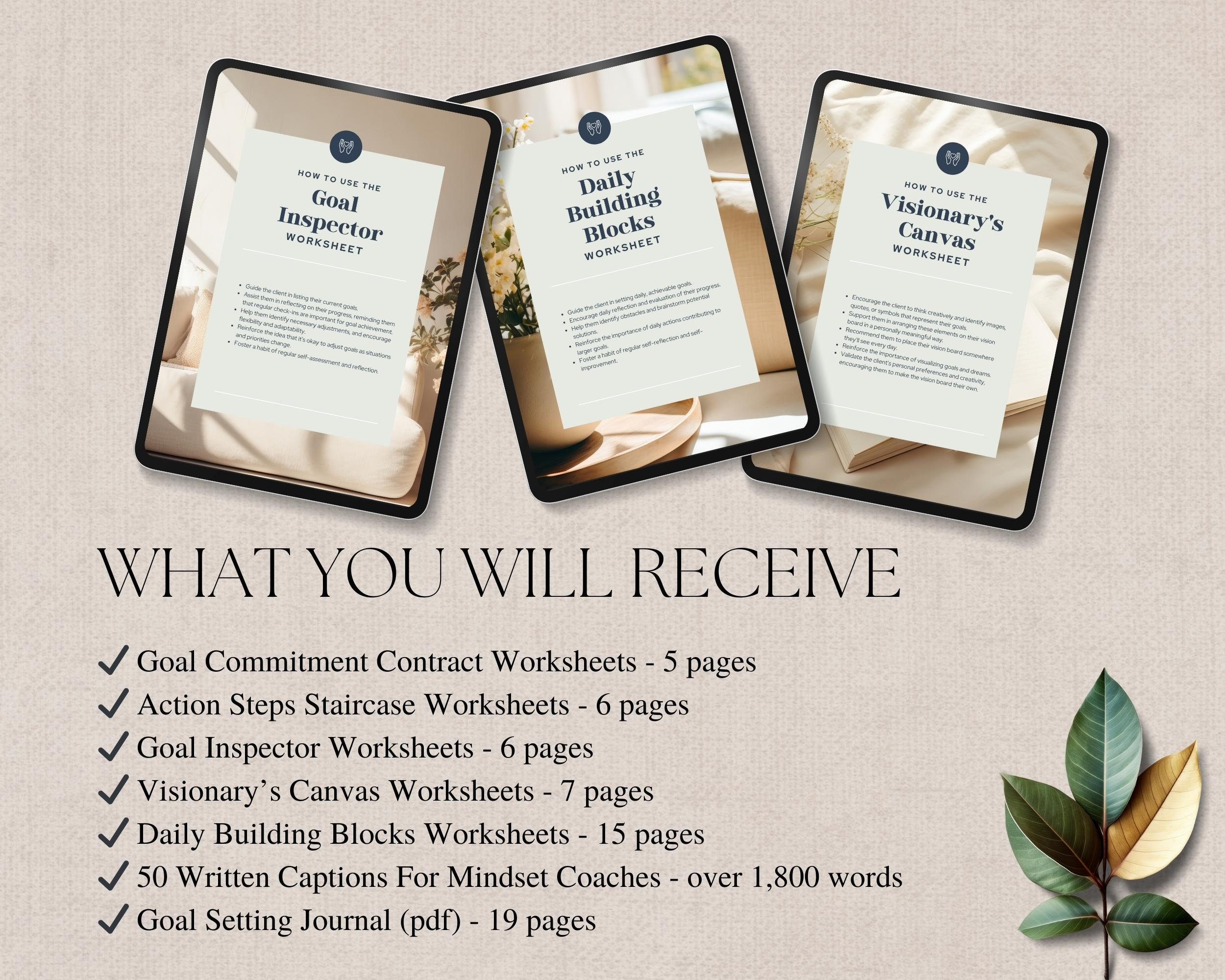 Life Coach Canva Template Bundle, Goal and Mindset Worksheet Set ...