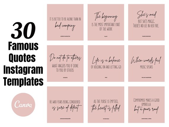 30 Famous Quotes Instagram Templates Inspirational Social - Etsy
