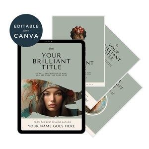 Book Covers Canva Templates Printable Magazine Title Page - Etsy