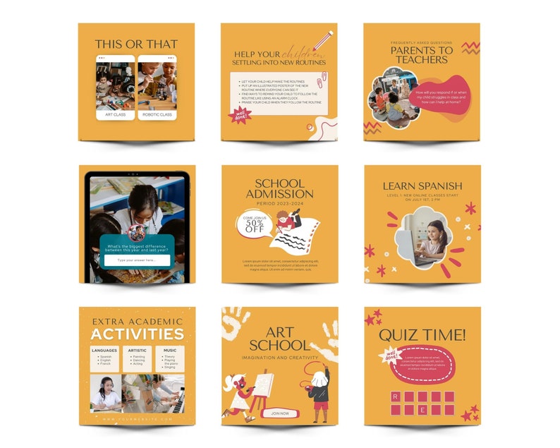 School Instagram Posts, Educational Social Media, Templates, Instagram ...