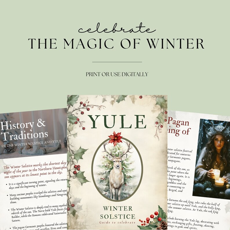 Yule Winter Solstice Workbook, Magical Seasonal Guide, Printable ...