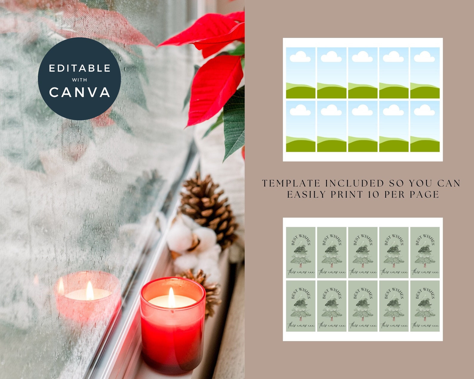 Canva Template Christmas Gift Tag, Christmas Gift Tag Template ...