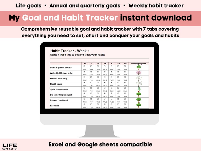 Ultimate Goal and Habit Tracker - Etsy