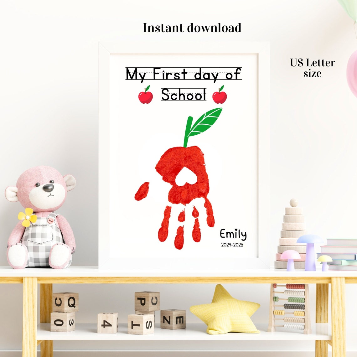 First Day of Preschool Handprint, First Day of School Handprint Craft ...