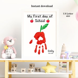 First Day of Preschool Handprint, First Day of School Handprint Craft ...