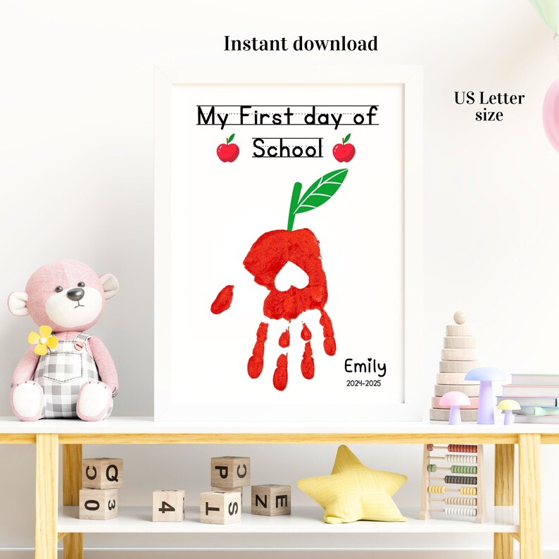 First Day of Preschool Handprint, First Day of School Handprint Craft ...