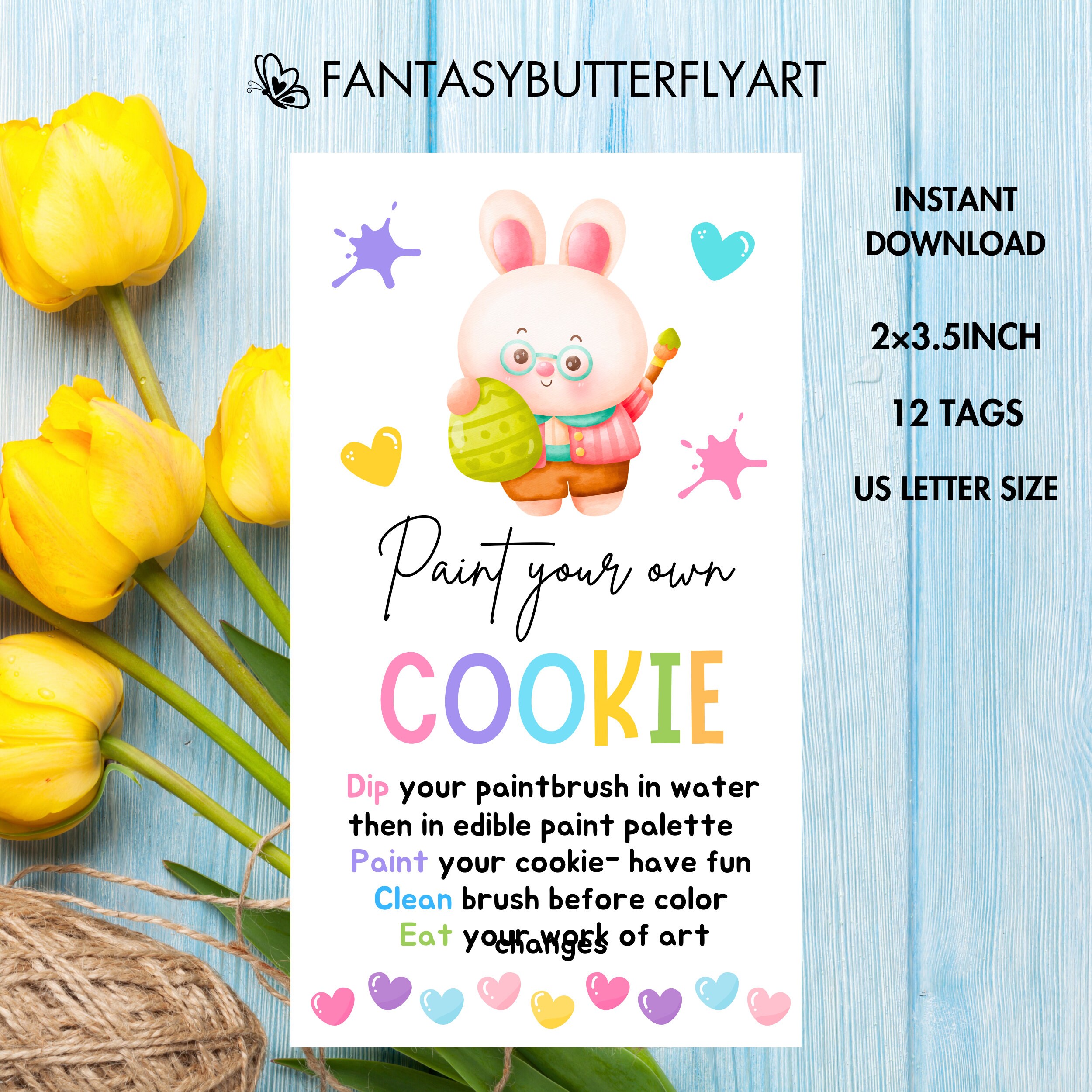 PYO Easter Cookie Tag, PYO Easter Cookie, Pyo Instructions, PYO Cookie ...