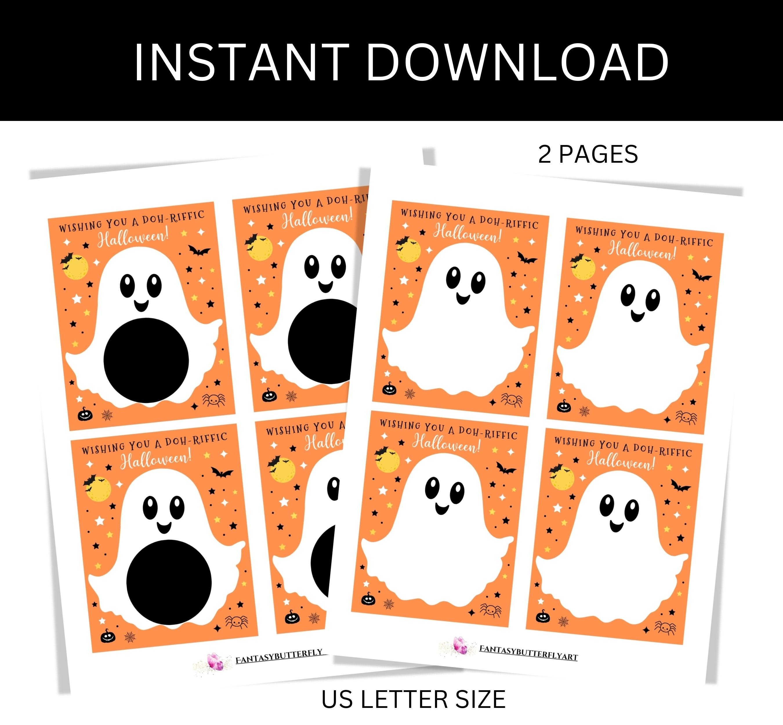 Halloween Ghost Play Doh Card Template, Printable Wishing You Doh Best ...