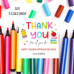 Teacher Appreciation Tags Bundle Printable Appreciation Week Square ...