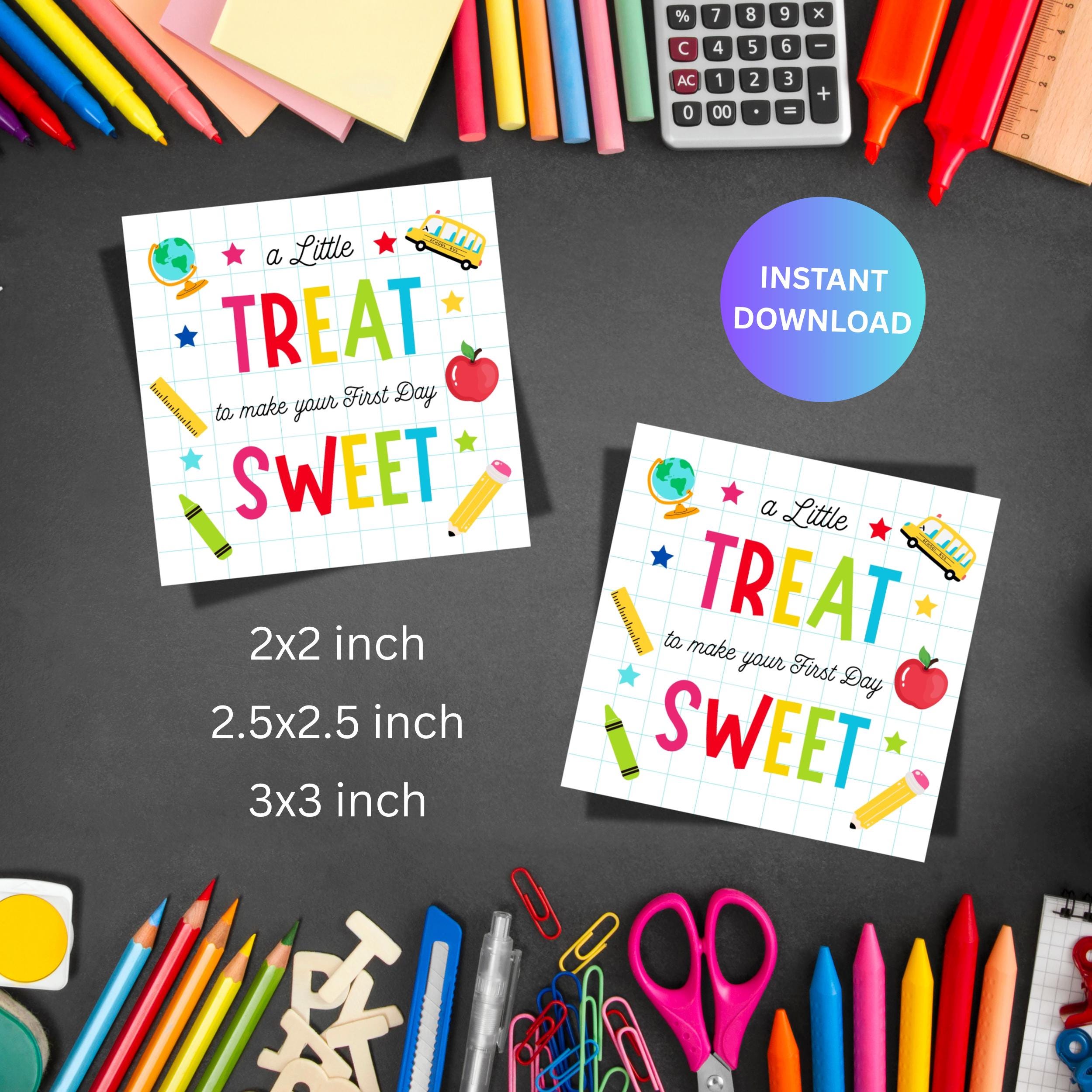 Back to School Treat Tag Printable First Day of School Favor Tag for ...