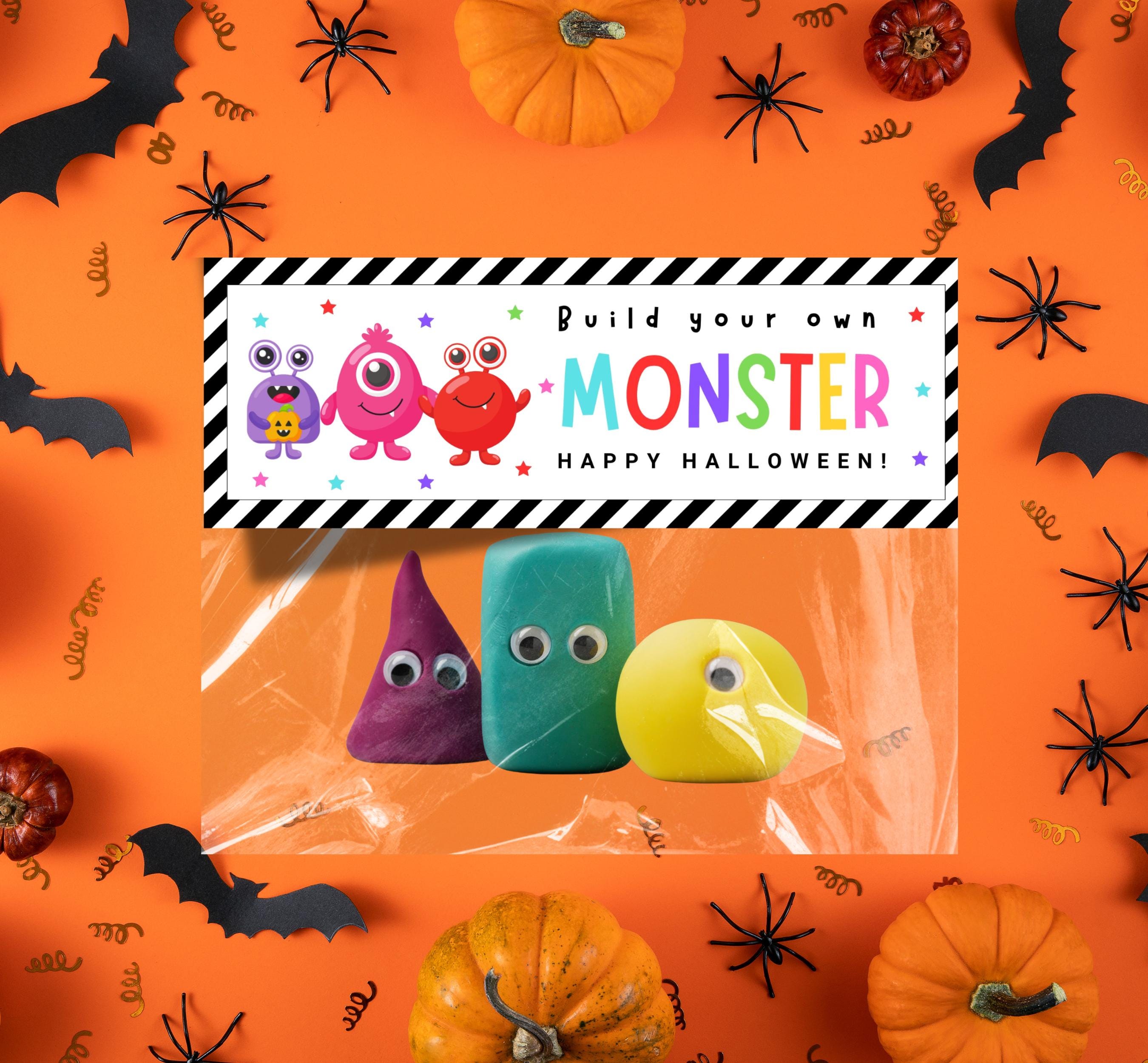Halloween Printable Make Your Own Monster Bag Topper Monster Favor ...