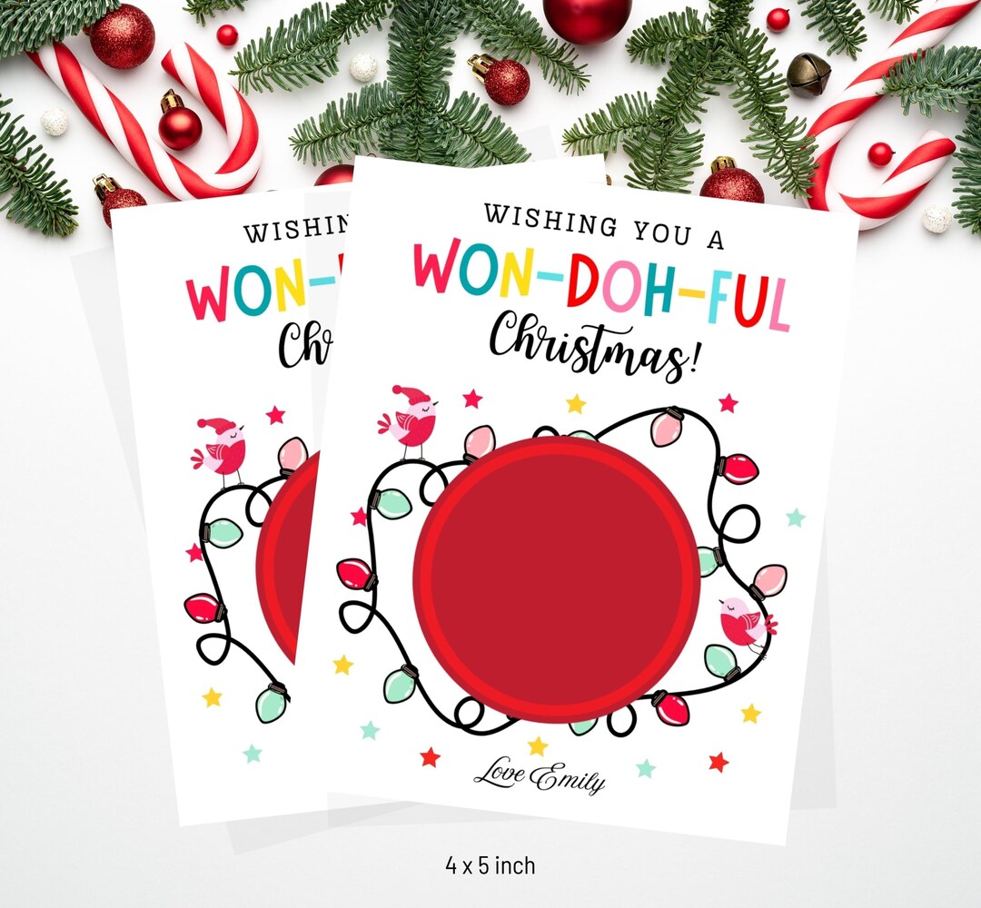 Christmas Lights Play Doh Card Template Printable Wishing You A Doh ...