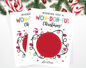 Christmas Play Doh Card Template, Printable Wishing You A Doh-lightful ...