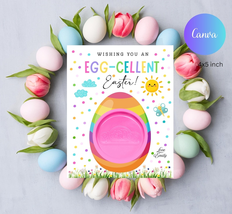 Eggcellent Easter Play Doh Card Easter Playdough Holder Printable ...