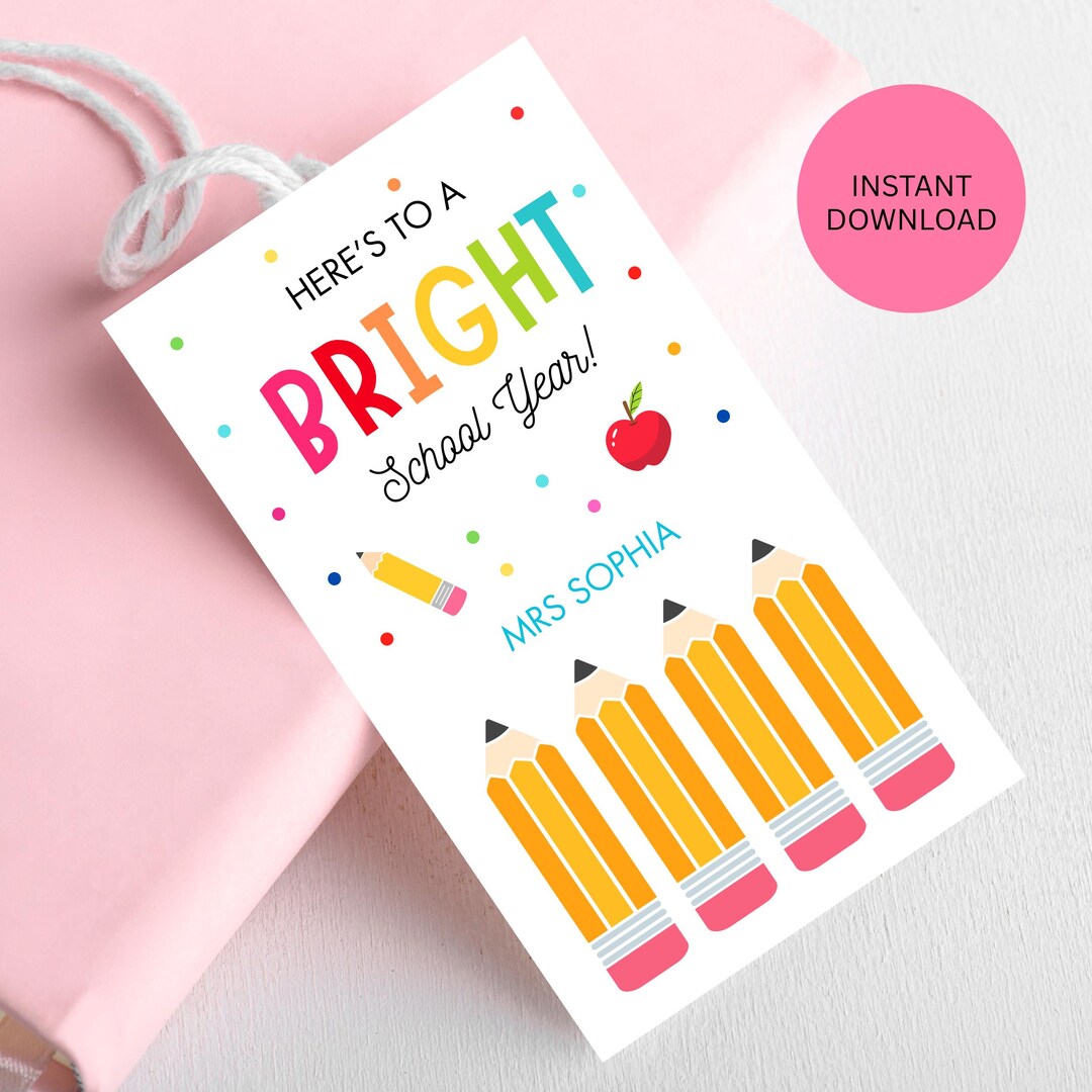 Bright School Year Gift Tag: Editable Back to School Printable (canva ...