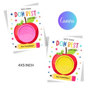 Back to School Play Dough Card Template, Printable Won-doh-ful School ...