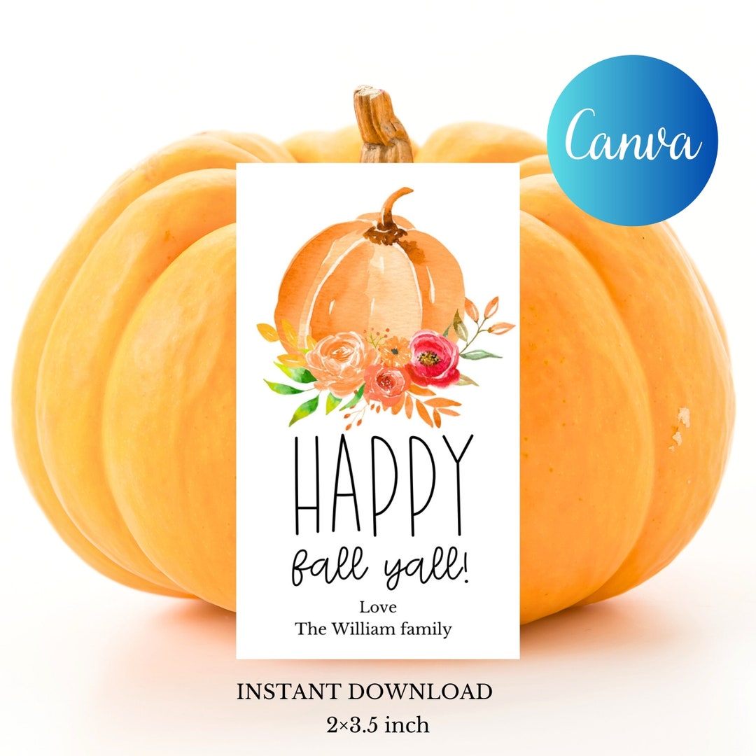 Printable Fall Tag, Hello Fall Tag, Fall Cookie Tag, Autumn Tag, Happy ...