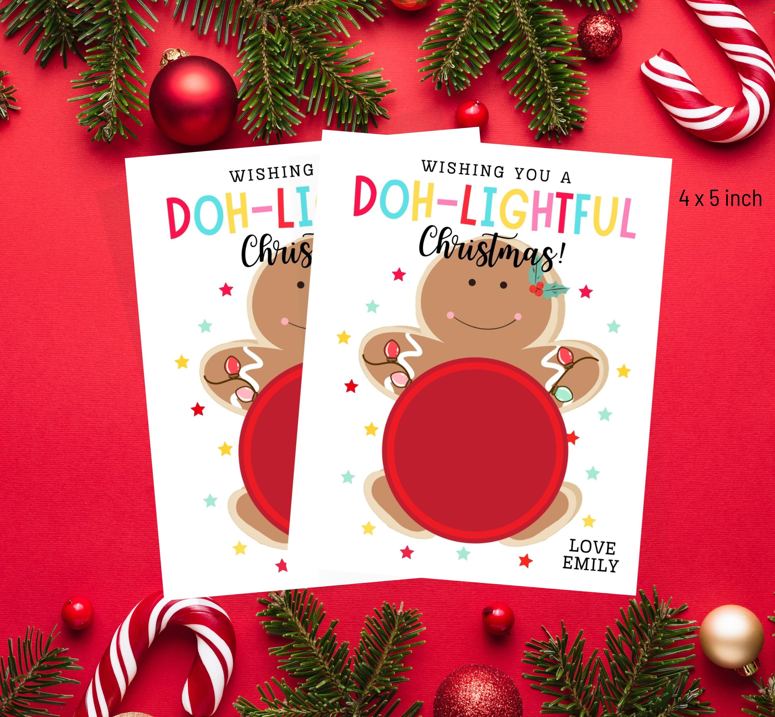 Christmas Gingerbread Play Doh Card Templateprintable Wishing You A Doh ...