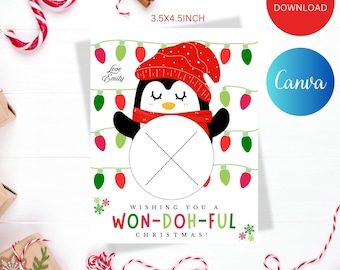 Christmas Play Doh Card Template, Printable Wishing You A Doh-lightful ...