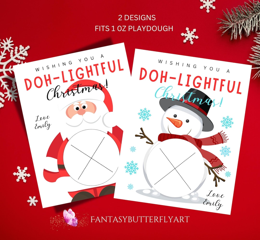 Christmas Play Doh Card Template, Printable Wishing You A Doh-lightful ...